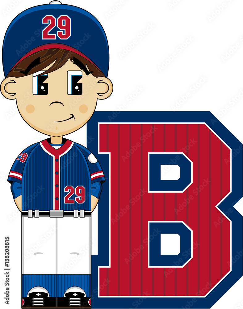 B is for Baseball Learning Illustration Stock Vector | Adobe Stock
