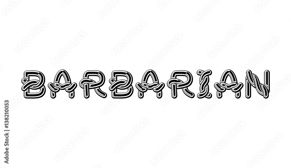 Barbarian logo lettering Celtic font. norse medieval ornament ABC ...