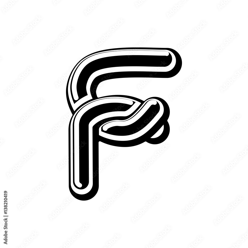 Letter F Celtic font. norse medieval ornament ABC. Traditional ancient ...