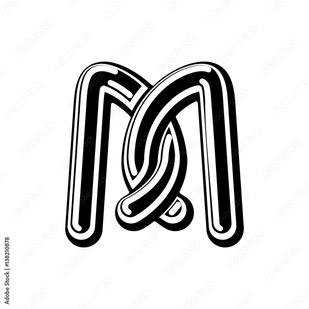 Letter M Celtic font. norse medieval ornament ABC. Traditional ancient ...