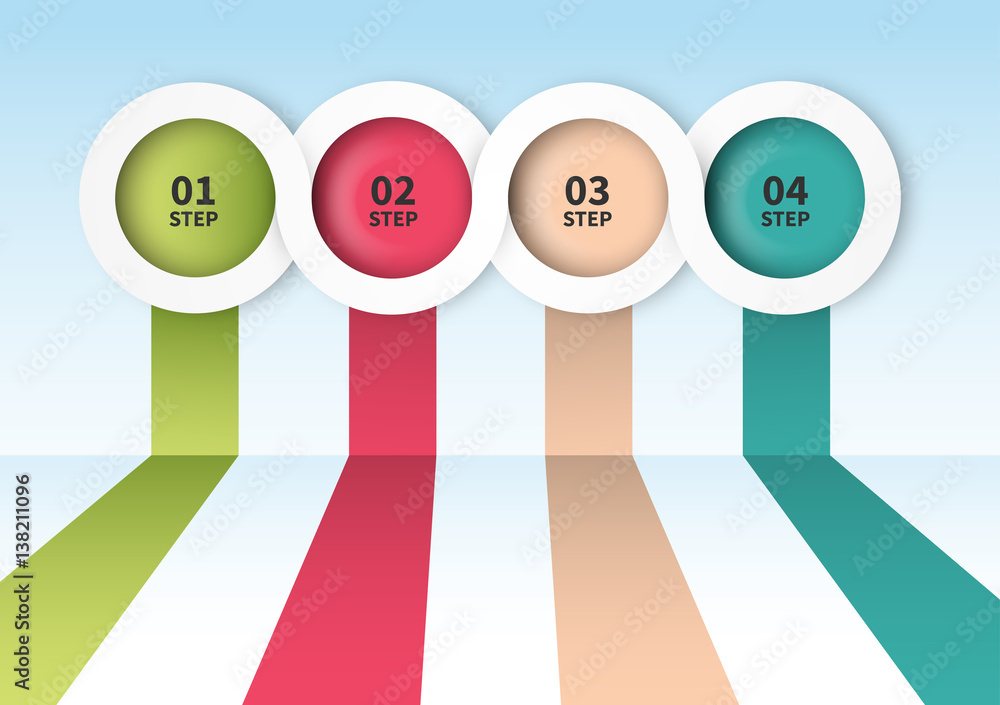 step by step template in perspective, vector infographics Stock Vector ...