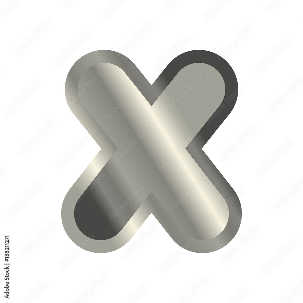 Letter X steel font. Metal alphabet sign. Iron ABC symbol. chromium ...