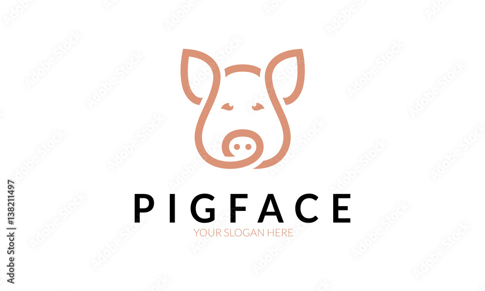 Pig Face Logo Stock Vector | Adobe Stock