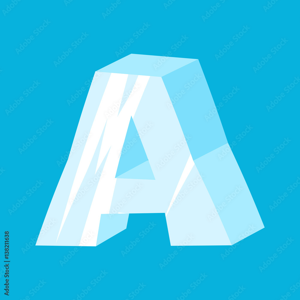 letter A ice font. Icicles alphabet. freeze lettering. Iceberg ABC sign ...