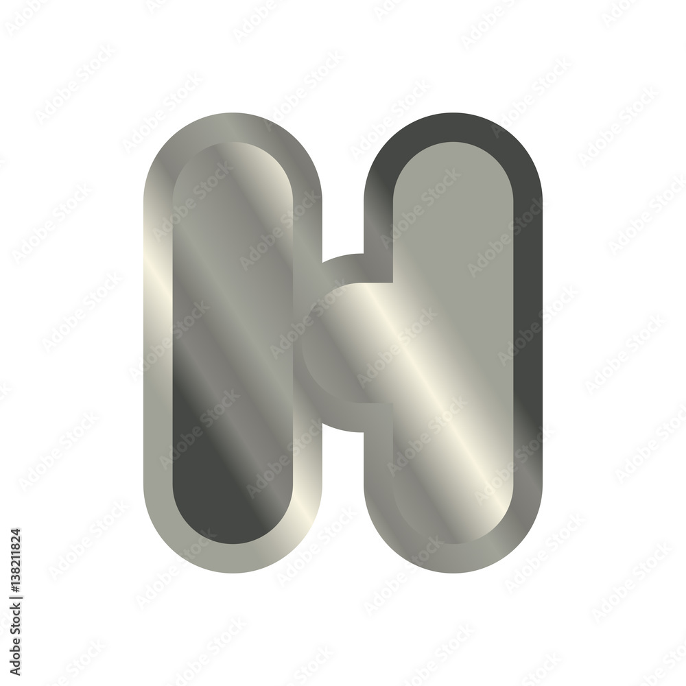 H Letter In Silver