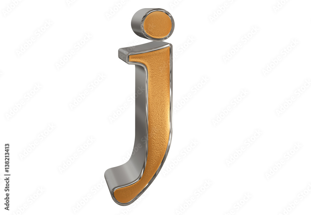 Lowercase letter J, isolated on white, with clipping path, 3D ...