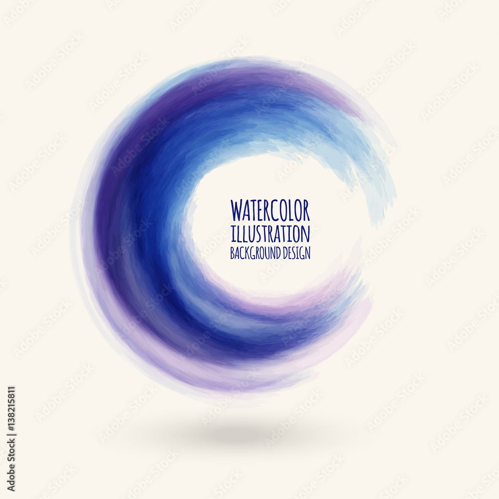 Watercolor circle texture. Vector watercoluor circle elements for ...