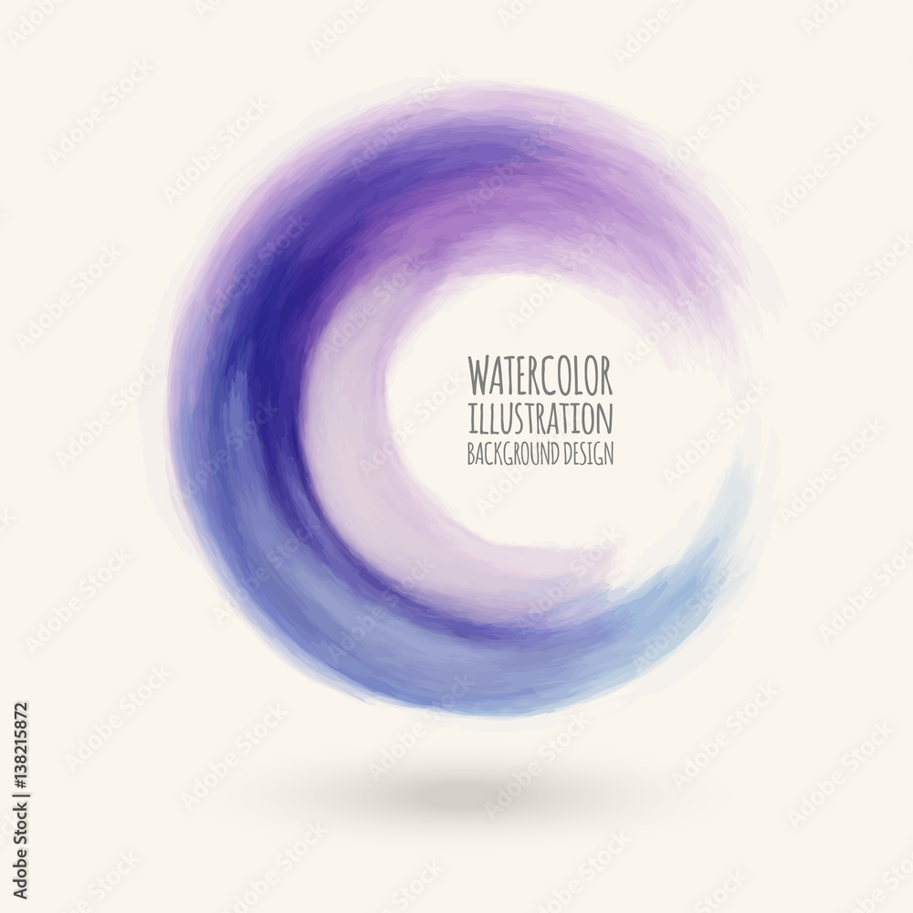 Watercolor circle texture. Vector watercoluor circle elements for ...