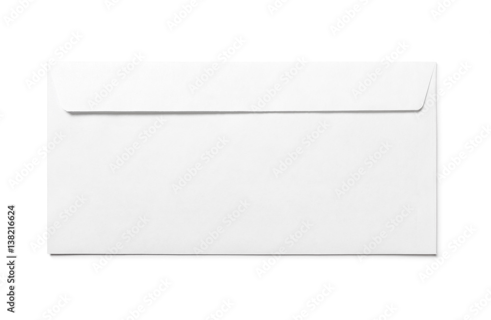 Simple blank white envelope isolated, back view Stock Photo | Adobe Stock