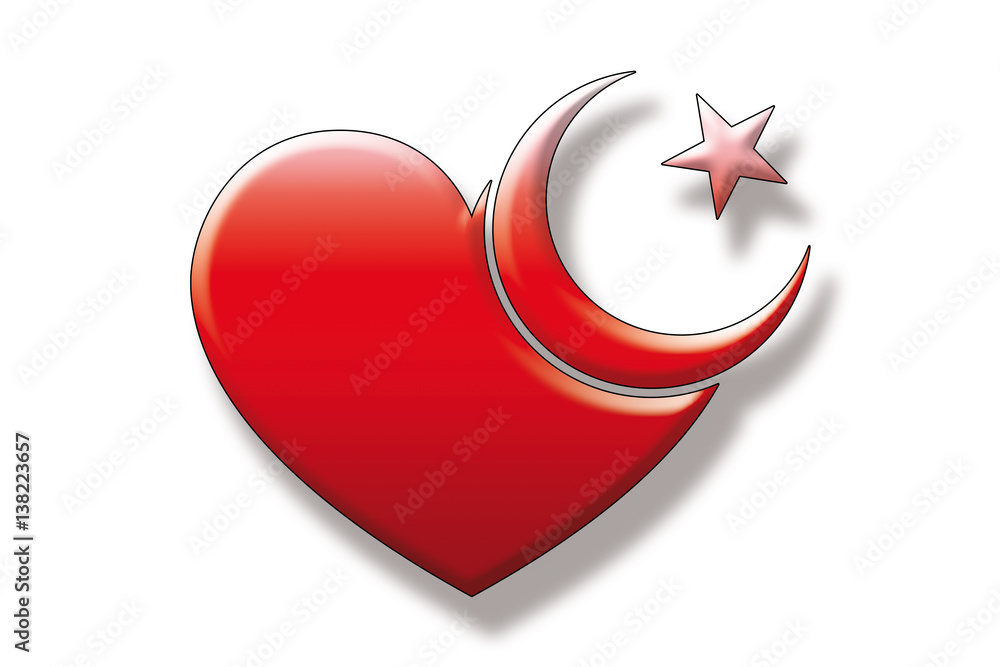 Croissant et étoile - Symbole de l'islam Stock Illustration | Adobe Stock