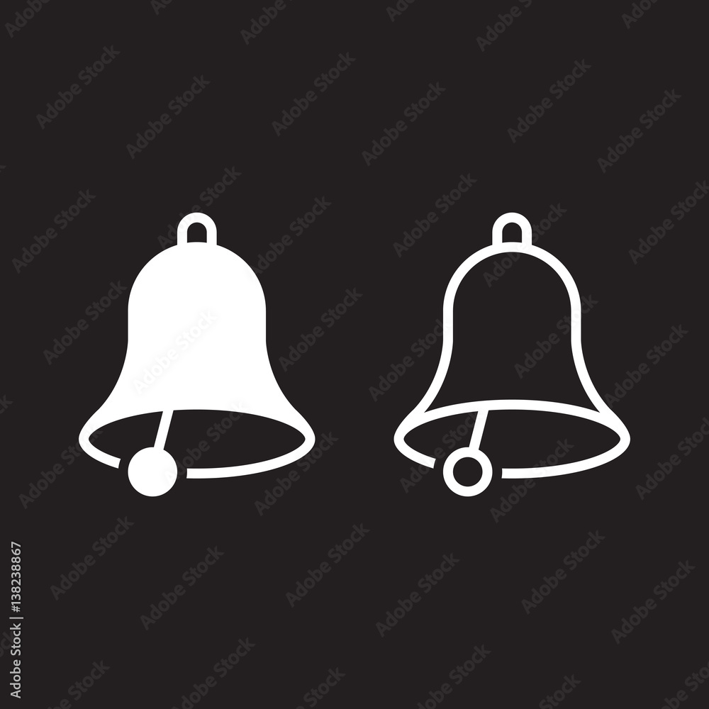 Bell line icon, outline and solid vector sign, linear and full ...