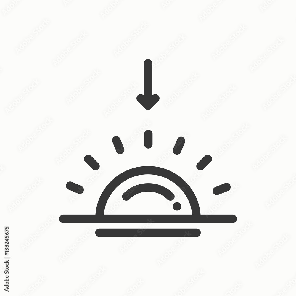 Sun line simple icon. Weather symbols. Sunrise, sunset. Forecast design ...