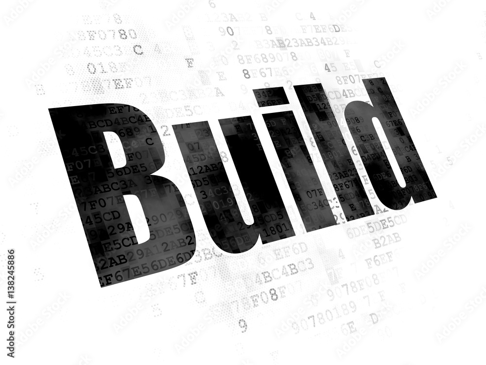 Building construction concept: Build on Digital background Stock ...