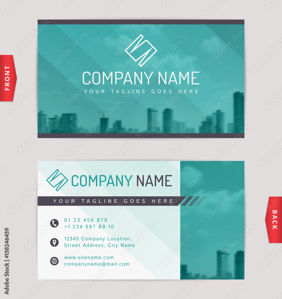 Business card template. Stock Vector | Adobe Stock