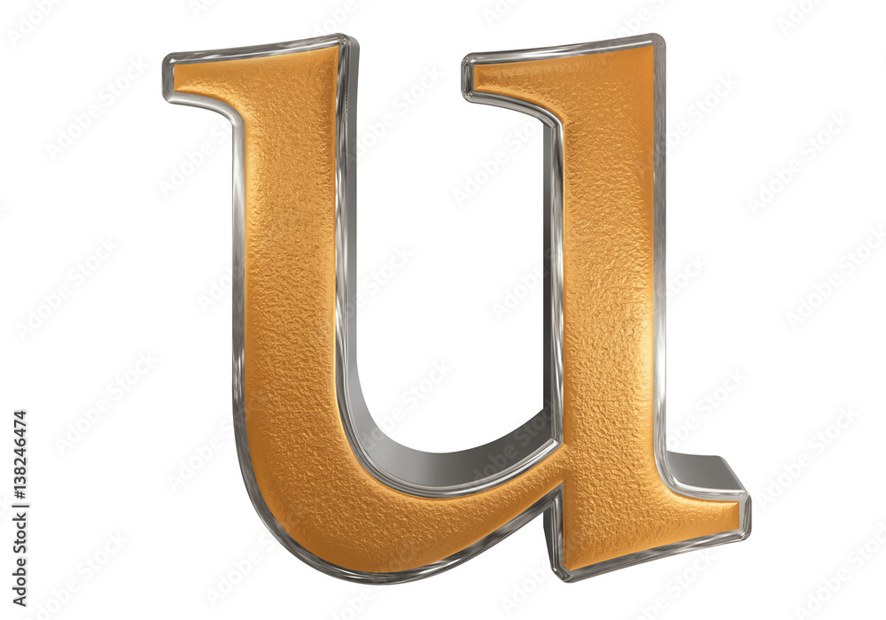Lowercase letter U, isolated on white, with clipping path, 3D ...