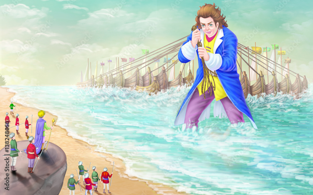 Gulliver's travels story Stock Illustration | Adobe Stock