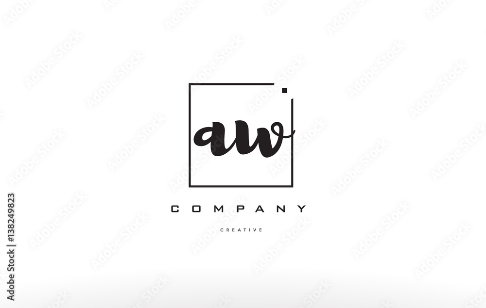 aw a w hand writing letter company logo icon design Stock Vector ...