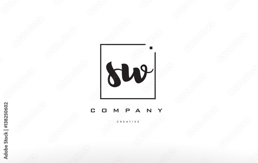 sw s w hand writing letter company logo icon design Stock Vector ...