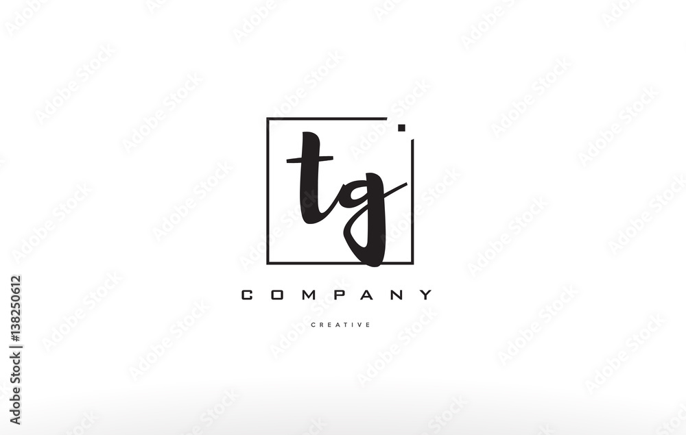 tg t g hand writing letter company logo icon design Stock Vector ...
