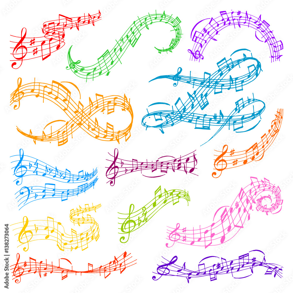 Vector music note melody symbols vector illustration Stock Vector ...
