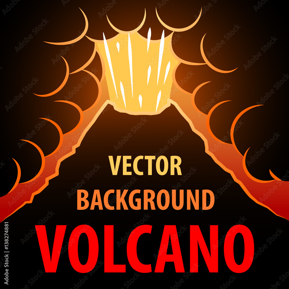 Volcano background. The eruption of the volcano in the background for ...