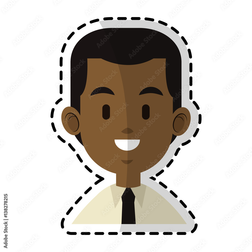 handsome young dark skin man icon image vector illustration design ...