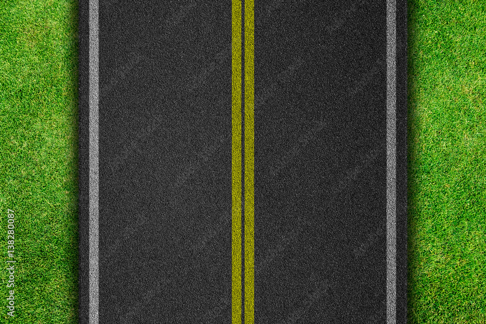 asphalt road texture background in the grass Stock Illustration | Adobe ...