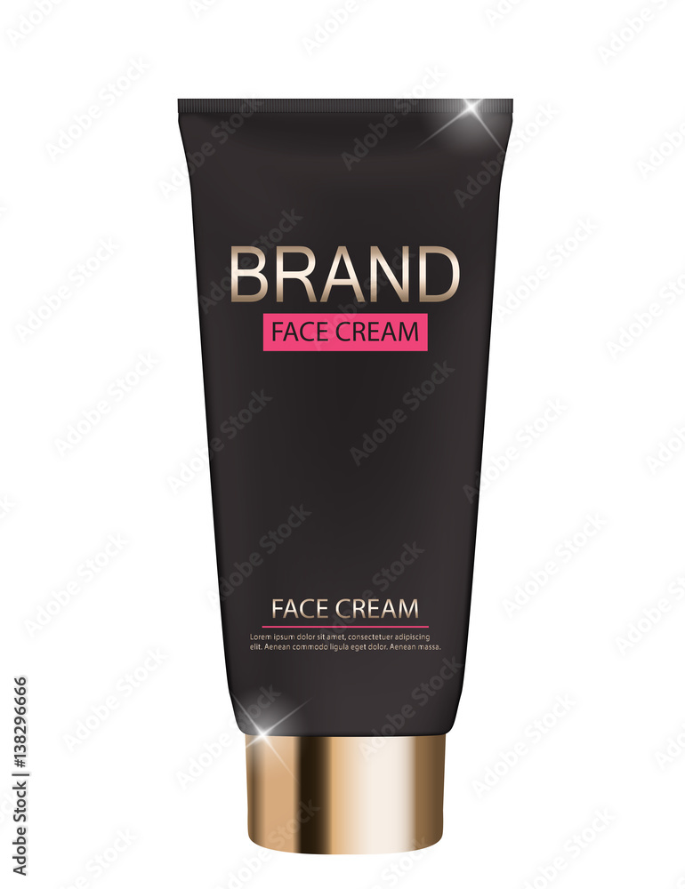 Face Cream Bottle Tube Template for Ads or Magazine Background. Stock ...