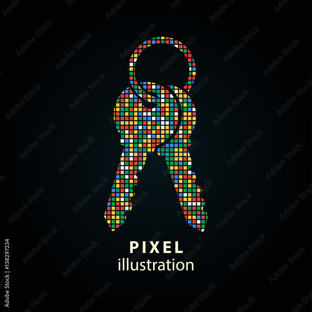 Key - pixel illustration. Stock Vector | Adobe Stock
