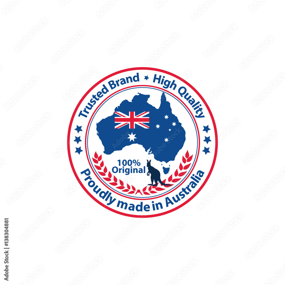Proudly made in Australia, Trusted Brand, High Quality stamp / sticker ...