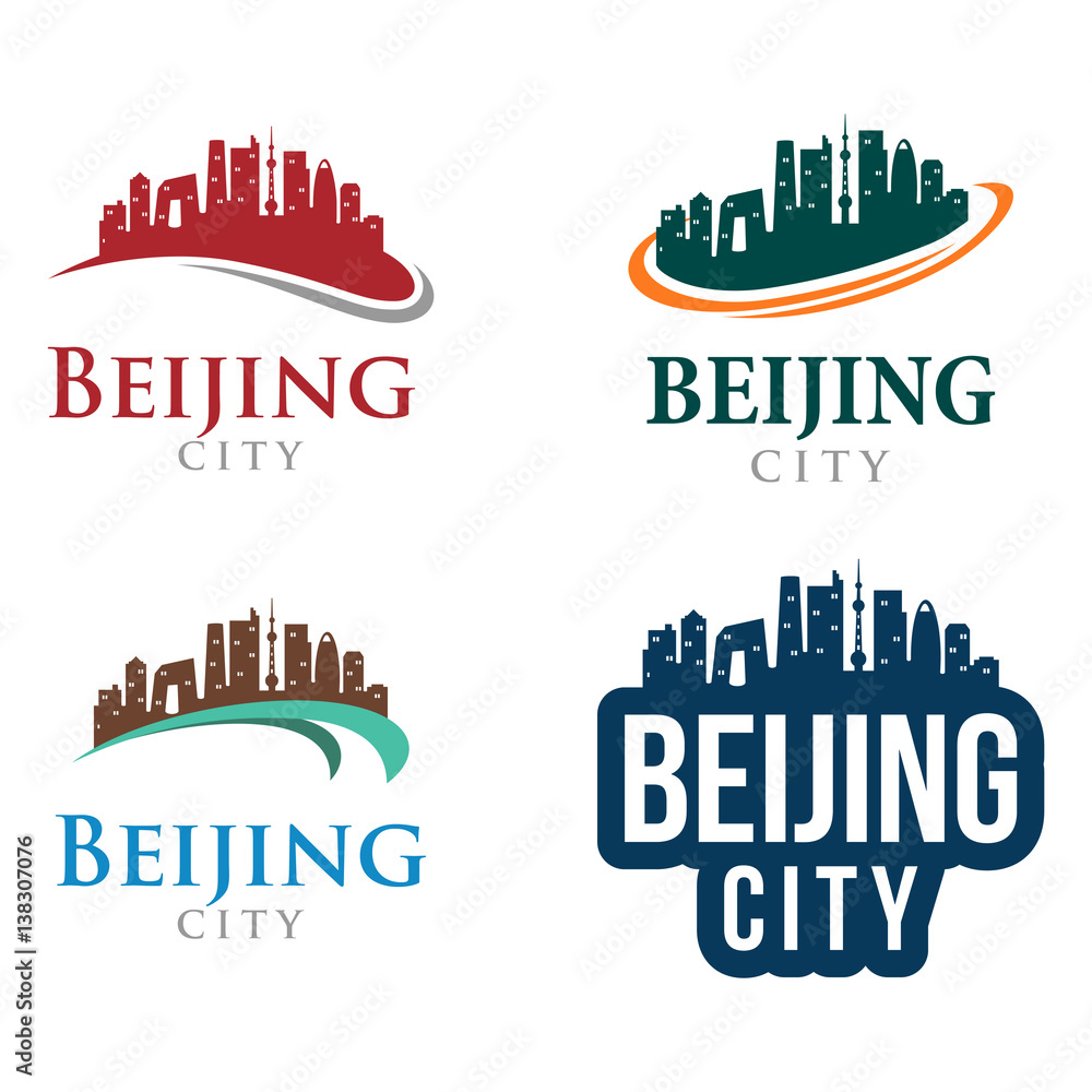 Beijing City China Asia Tour Travel Cityscape Landscape Skyline Logo ...