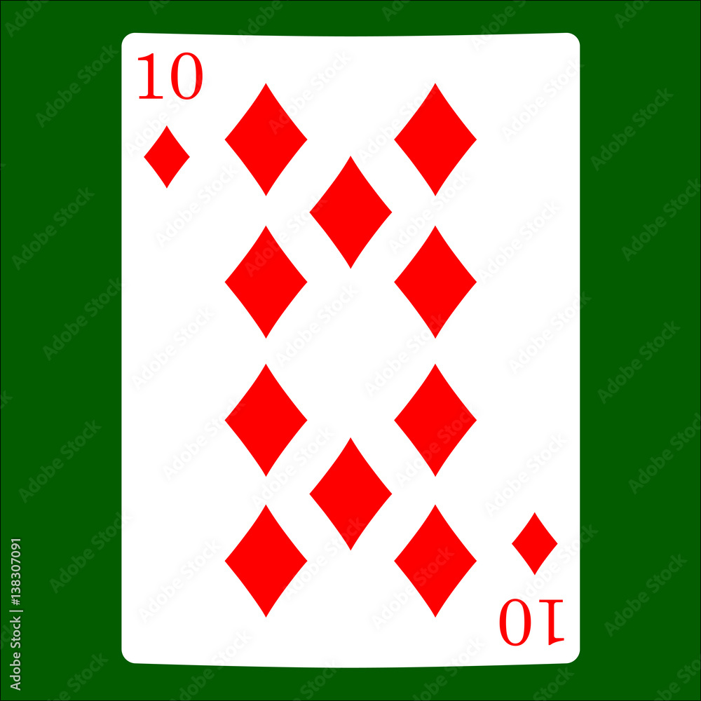 Ten diamonds. Card suit icon vector, playing cards symbols vector Stock ...