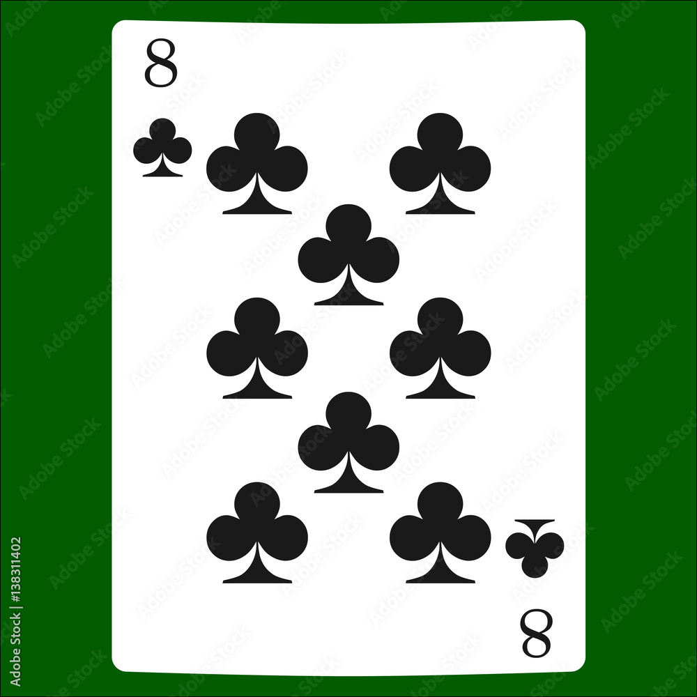 Eight clubs. Card suit icon vector, playing cards symbols vector Stock ...