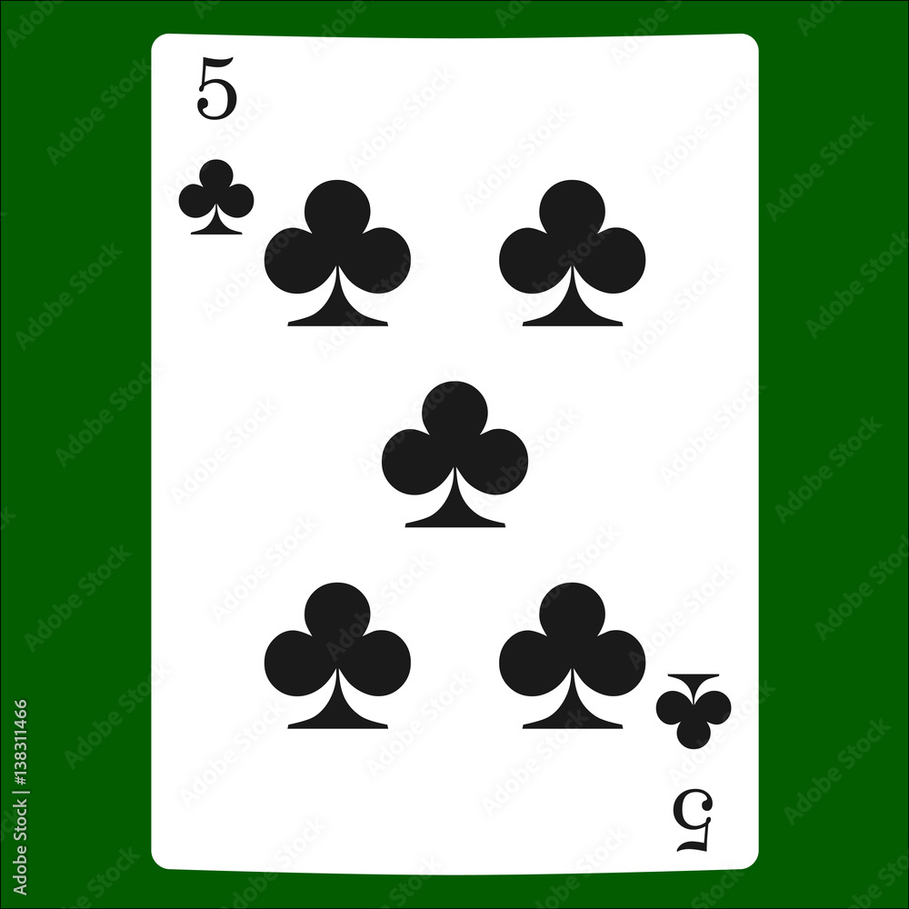 Five clubs. Card suit icon vector, playing cards symbols vector Stock ...