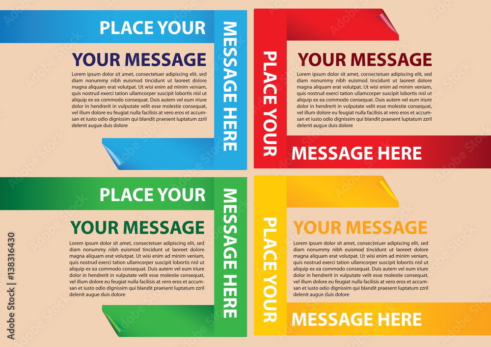 Colorful Folded Stripe Divider Page Layout Background Template Vector ...