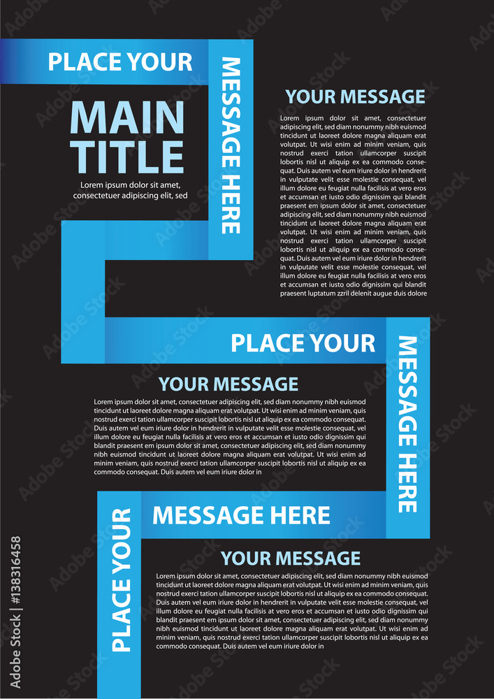 Blue Folded Stripe Divider Page Layout Background Template Vector ...