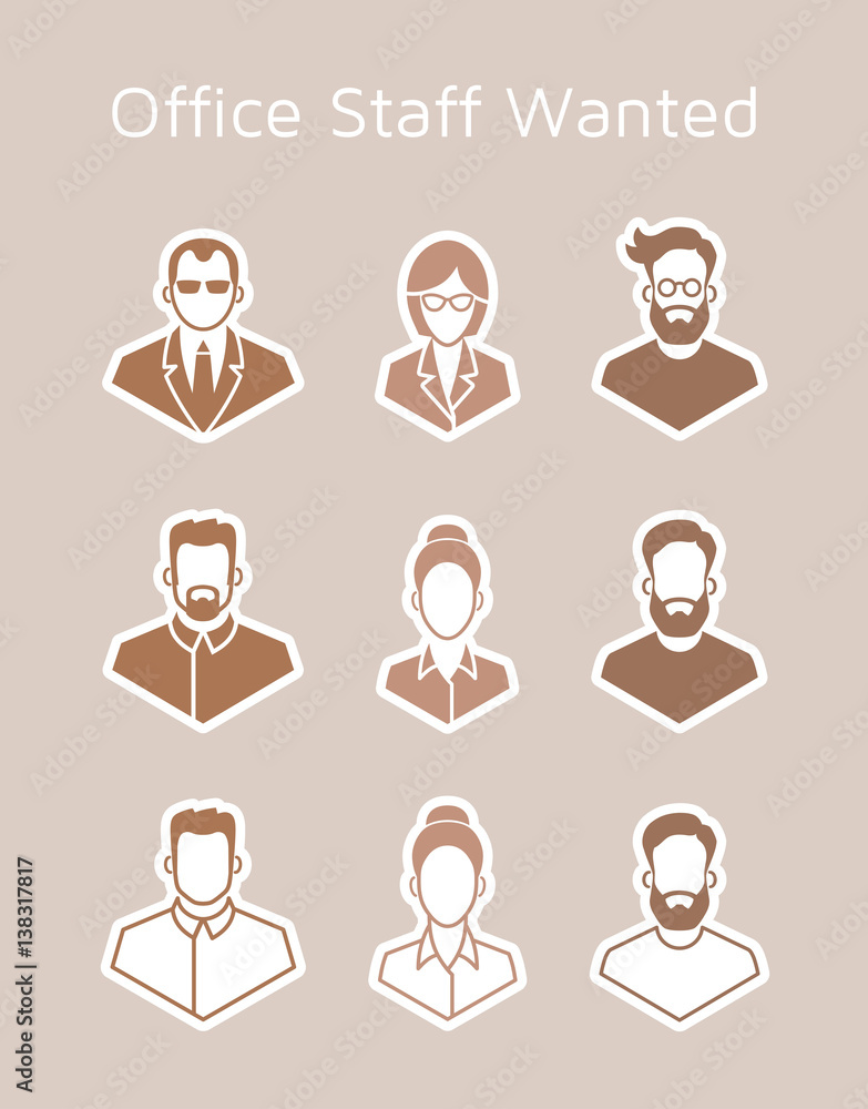 Office Personnel Icons. Set of pictograms on the subject of "Office ...