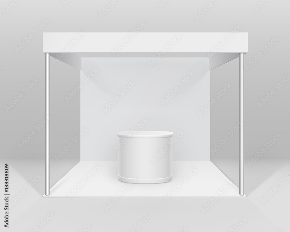 Vector White Blank Indoor Trade exhibition Booth Standard Stand for ...