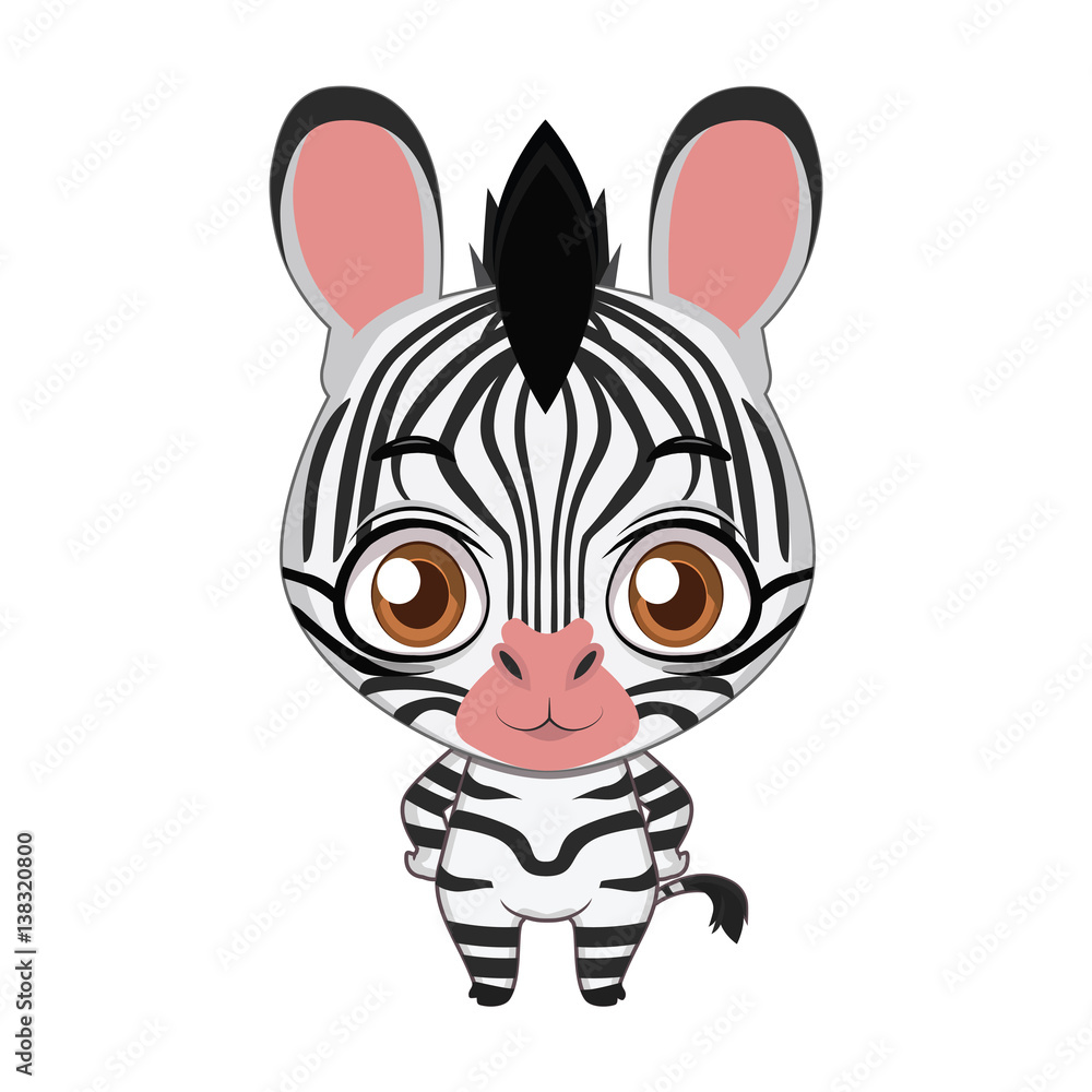 Cute stylized cartoon zebra illustration ( for fun educational purposes ...