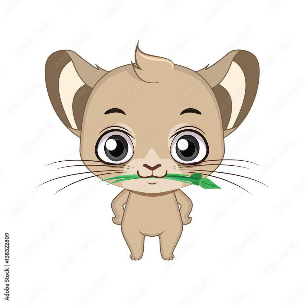 Cute stylized cartoon pika illustration ( for fun educational purposes ...