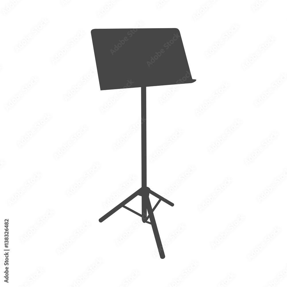 Music Stand Vector Silhouette - Illustration Stock Vector | Adobe Stock