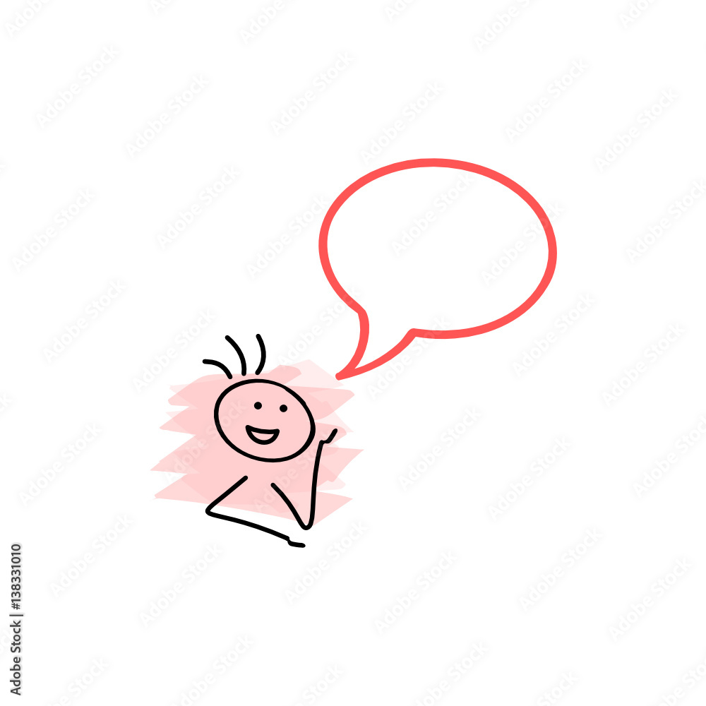 Stick Figure - Speaking Stock Vector | Adobe Stock