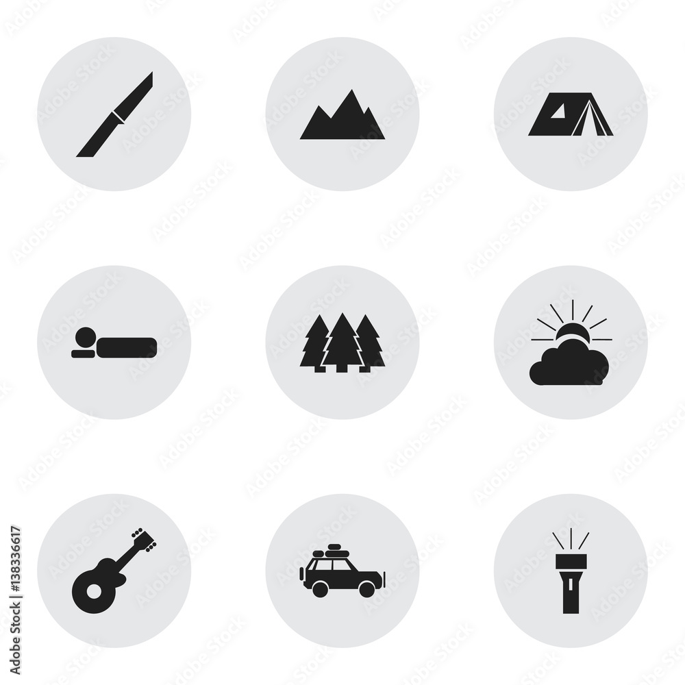 Vettoriale Stock Set Of 9 Editable Trip Icons. Includes Symbols Such As ... Vettoriale Stock Set Of 9 Editable Trip Icons. Includes Symbols Such As ...