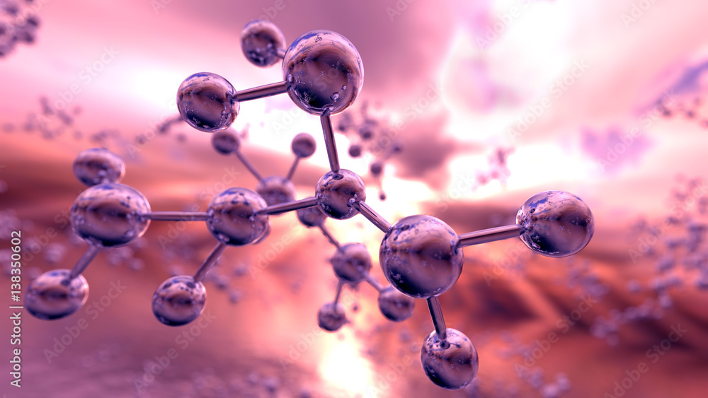 Anatomy molecule elements background. 3D rendering Stock Illustration ...