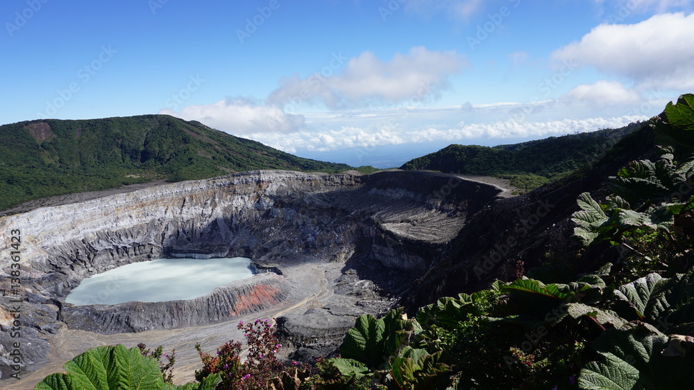 Crater of Poas Volcano in Poas Volcano National Park Stock Photo ...