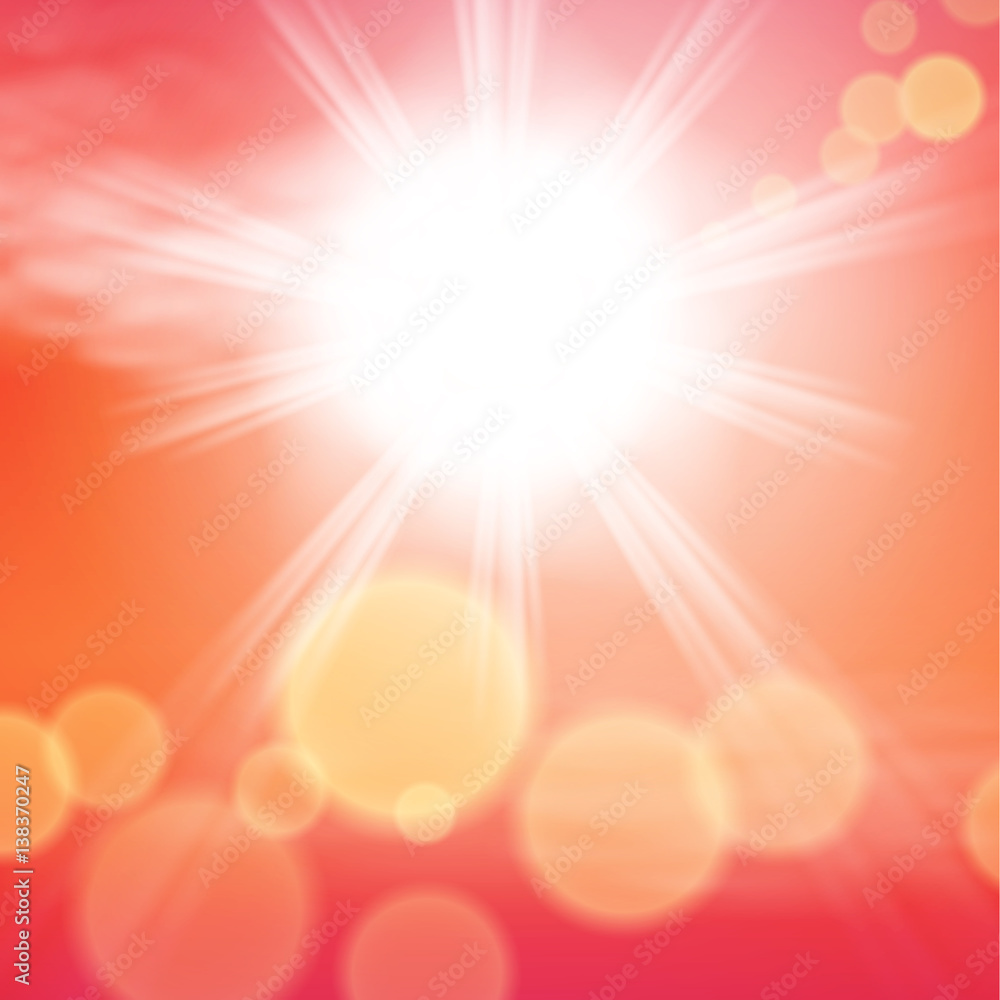 Sunny day background. Sunset time. Stock Vector | Adobe Stock