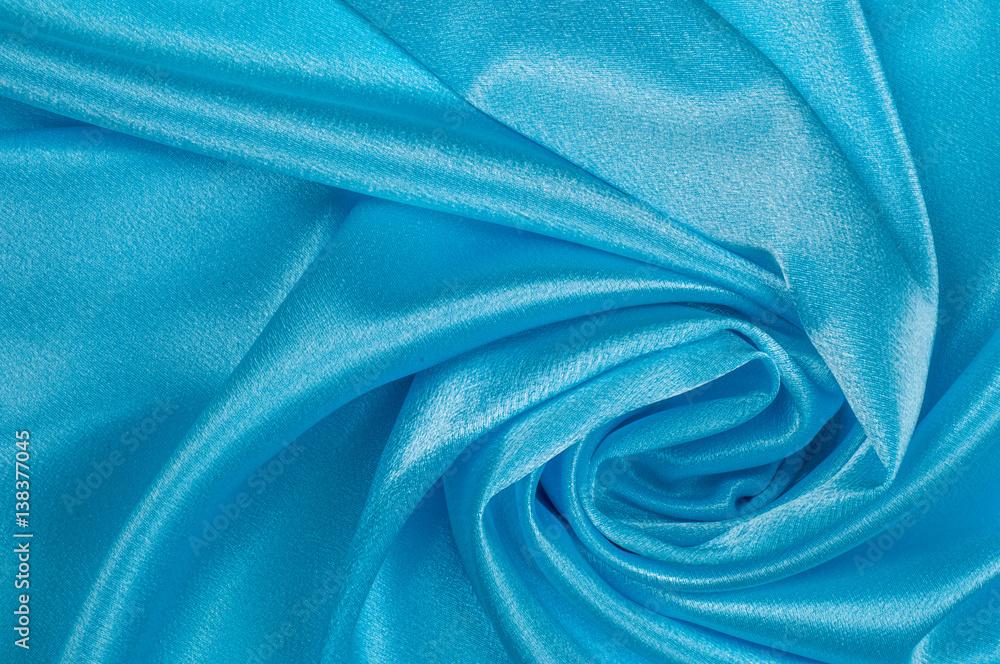 Silk fabric texture, background, blue color monochrome Stock Photo ...
