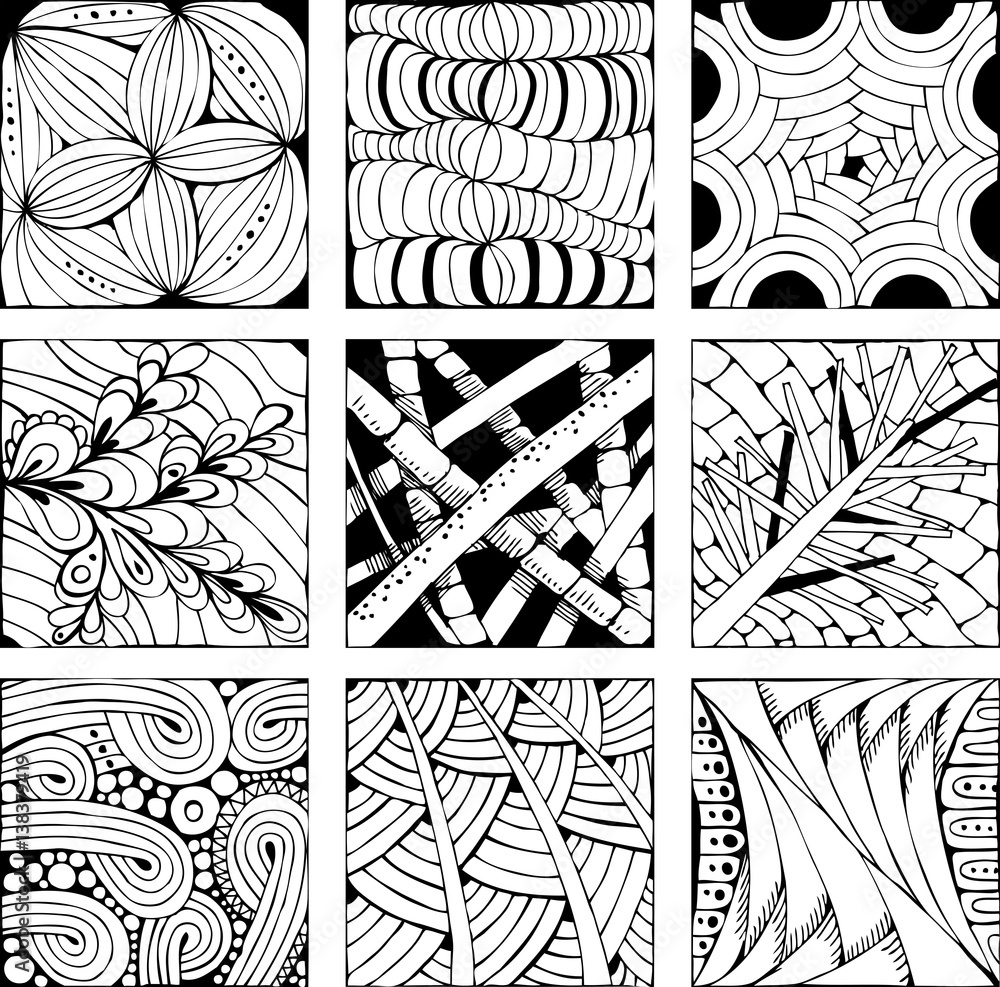 Hand drawn zentangle background for coloring pag Stock Vector | Adobe Stock