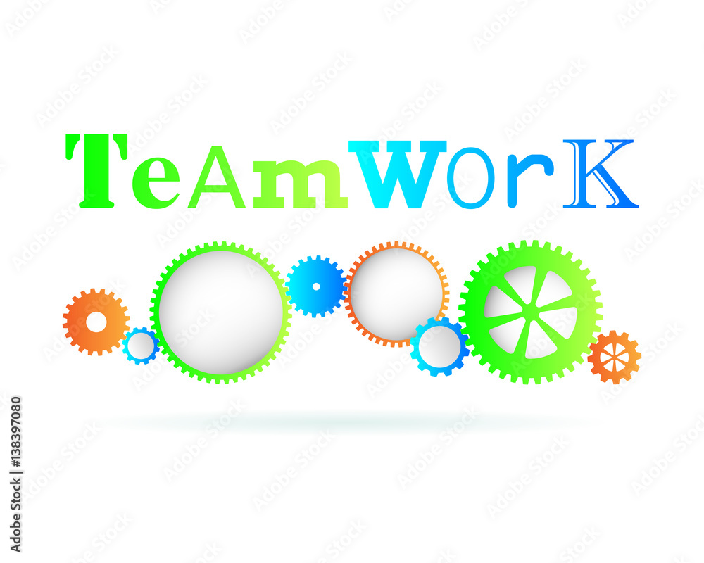 Teamwork Gears Stock Vector | Adobe Stock