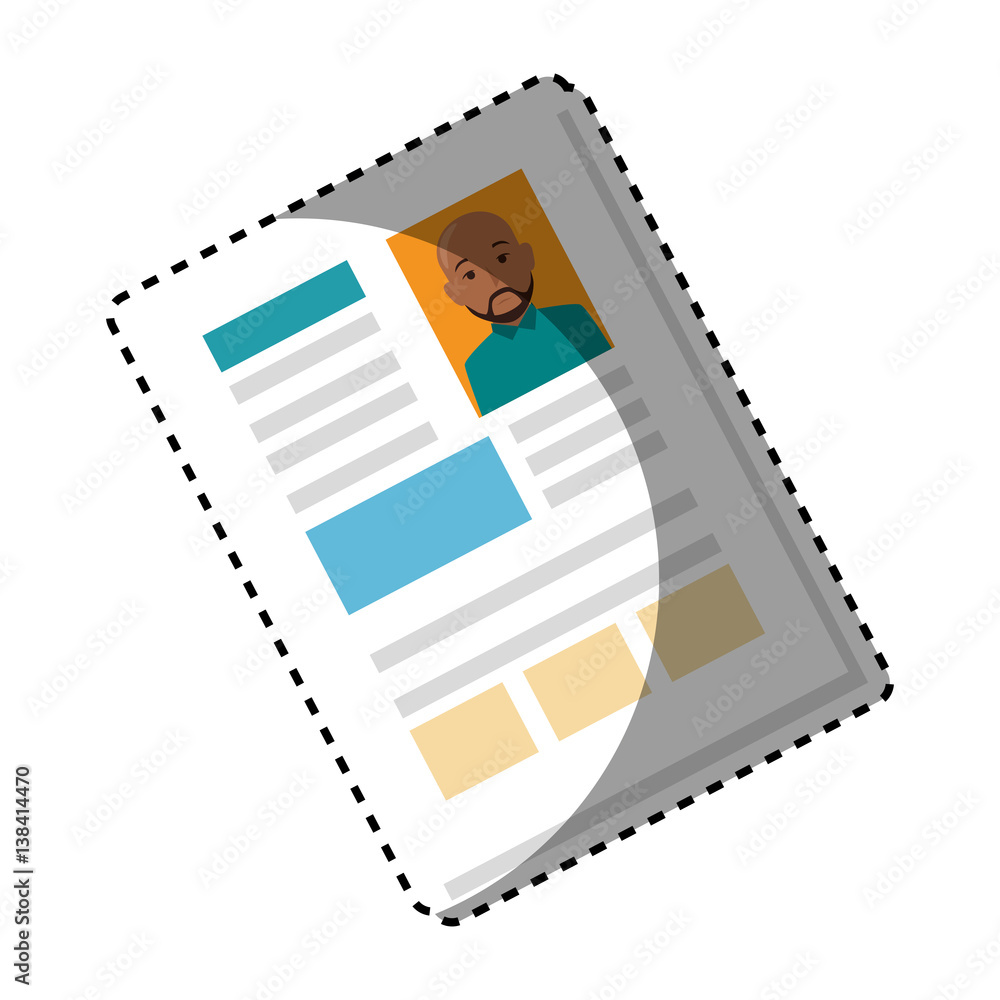 sticker shading file info with curriculum vitae sheet vector ...